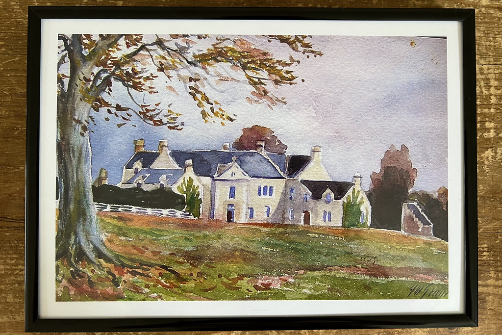 Watercolour of Knockando House by J.M.Grant – Knockando Woolmill